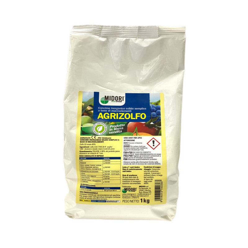 Fongicide naturel AGRI ZOLFO 1Kg (soufre pur 80%) Midori – Linea Verde ...